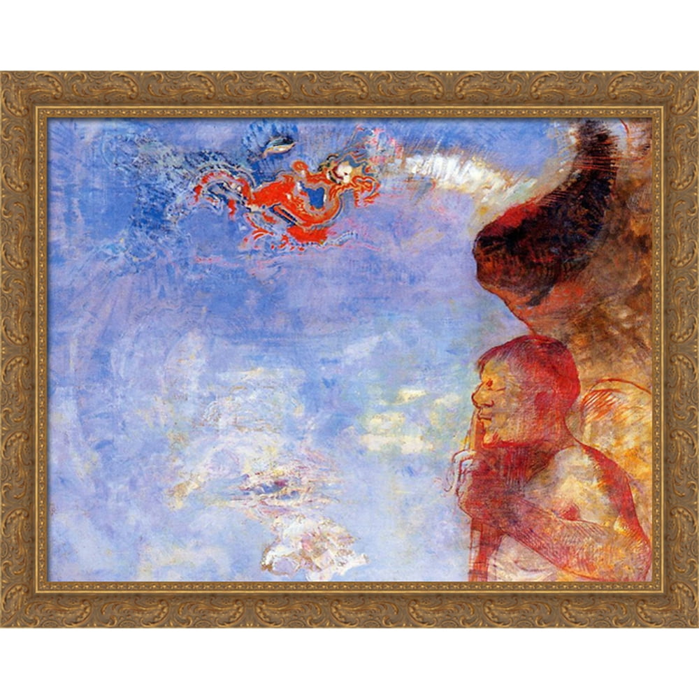 The Fallen Angel 34x28 Large Gold Ornate Wood Framed Canvas Art by ...