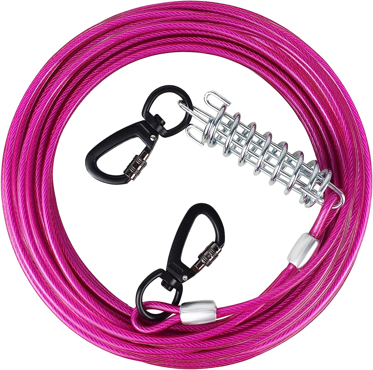 HaiYUAN Dog Tie Out Cable 10/15/20/25/30 FT Dog Runner for Yard Steel ...