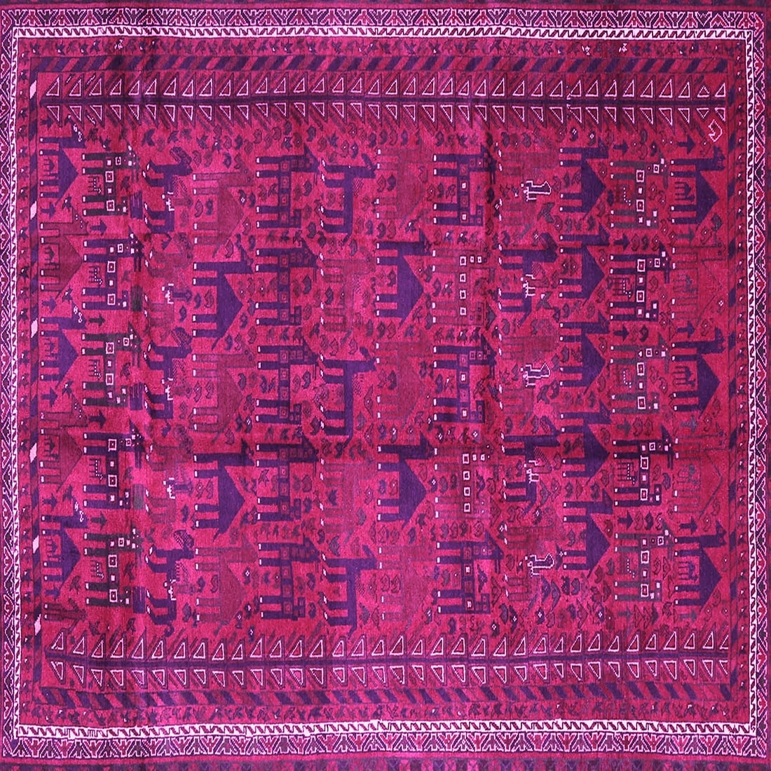 Ahgly Company Indoor Square Persian Pink Traditional Area Rugs, 6 ...