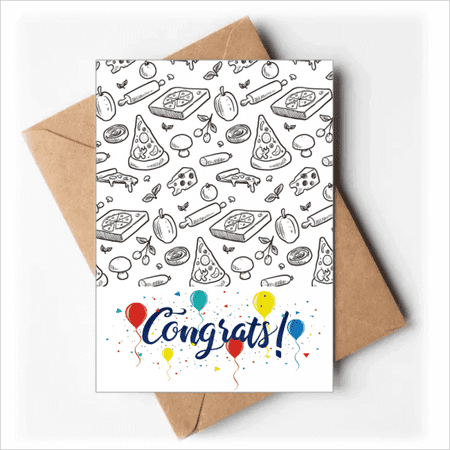 Cheese Mushroom Pizza Foods Wedding Cards Congratulations Greeting ...