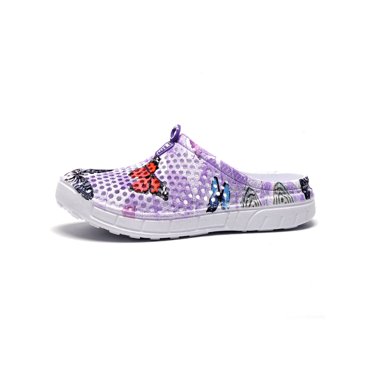 Crocowalk Mules for Women Round Toe Backless Flat Mules Comfortable ...