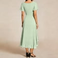 Womens Spring Summer Chiffon Wedding Guest Dresses V Neck Ruffle ...