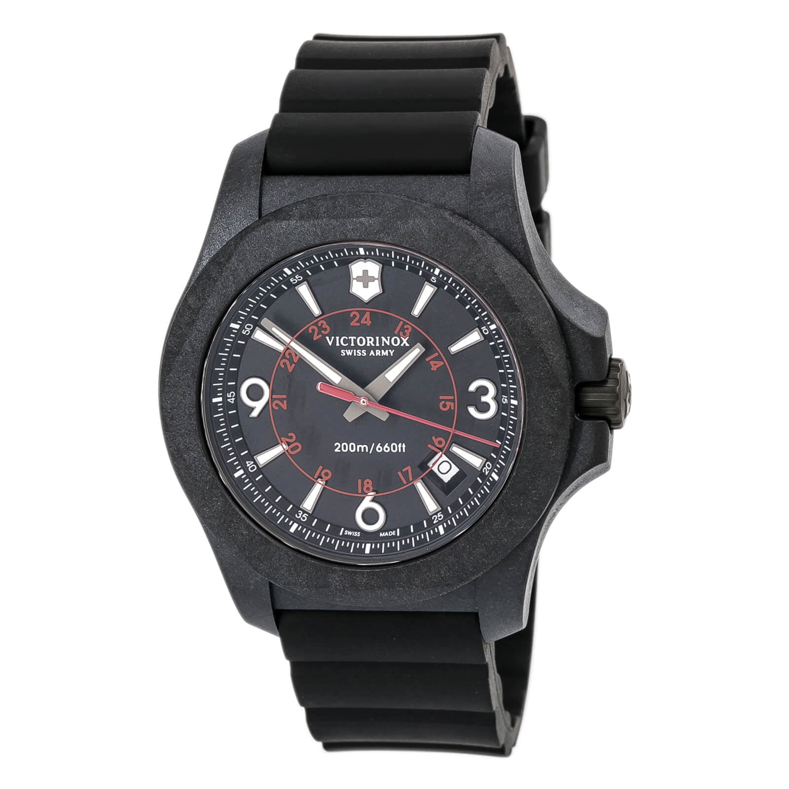 Swiss Army 241777 Men's I.N.O.X. Carbon Black Rubber Strap Watch ...