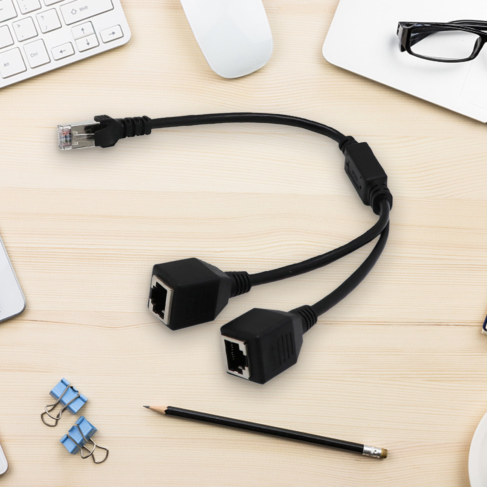 Walbest RJ45 Network Ethernet Adapter Splitter, 1 Male to 2 Female LAN ...