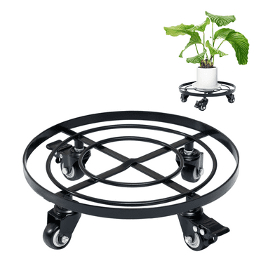 VIMOA Potted Plant Mover Dolly Green with Rubber Flat Free Round Wheels ...