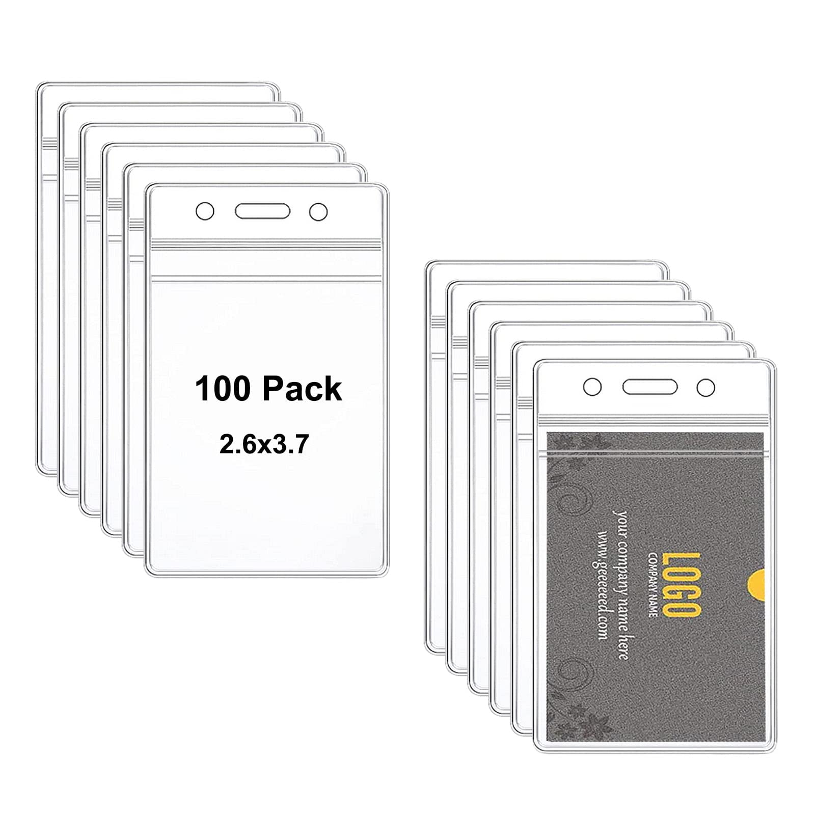 Soporte para tarjetas HOSL, 100 unidades, PVC transparente, vertical, 6 ...