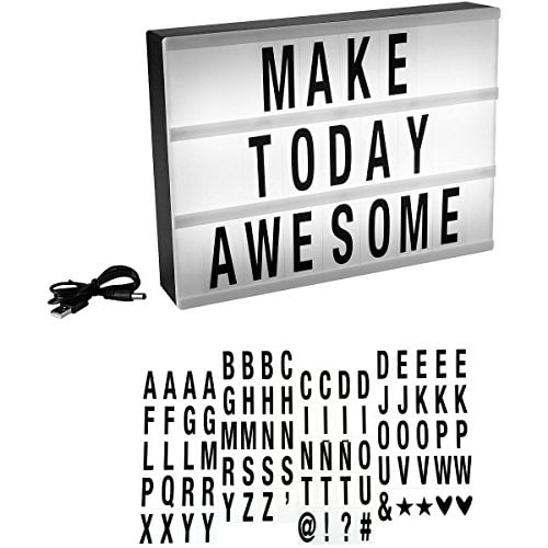 LED Cinematic Light Decorative Box Sign with Interchangeable Black ...