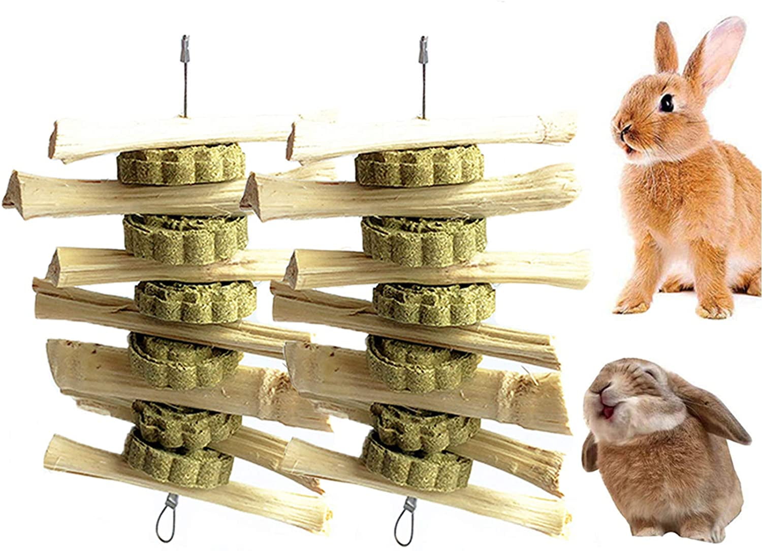 ZMLEVE Bunny Chew Toys for Teeth, Pet Snacks Molar Sweet Bamboo with ...