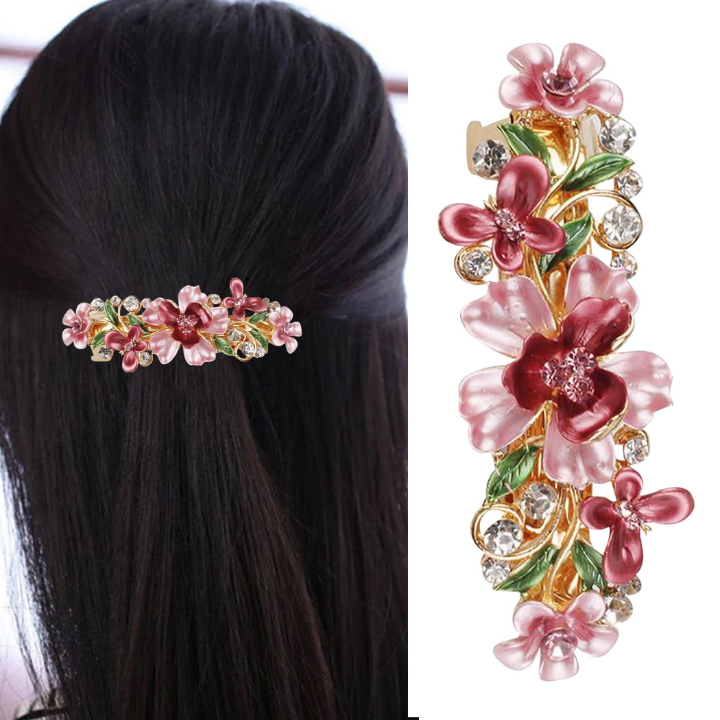 Click here for Nobrand Women Rhinestone Hair Clip Flower Decor Bu... prices