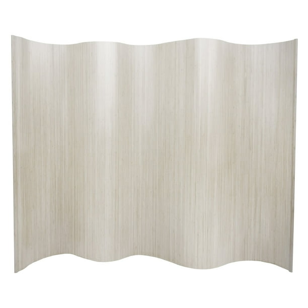 Oriental Furniture 6 ft. Tall Bamboo Wave Screen - White - Walmart.com