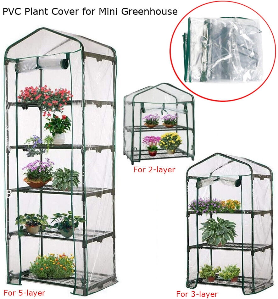 TOPCHANCES Mini Greenhouse PVC Cover, Garden Patio Backyard Transparent ...