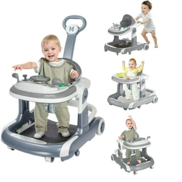 Infans 2-in-1 Baby Walker Foldable Activity Push Walker w/ Adjustable ...