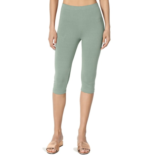 Themogan Themogan Womens Plus Basic Stretch Cotton Span Below Knee