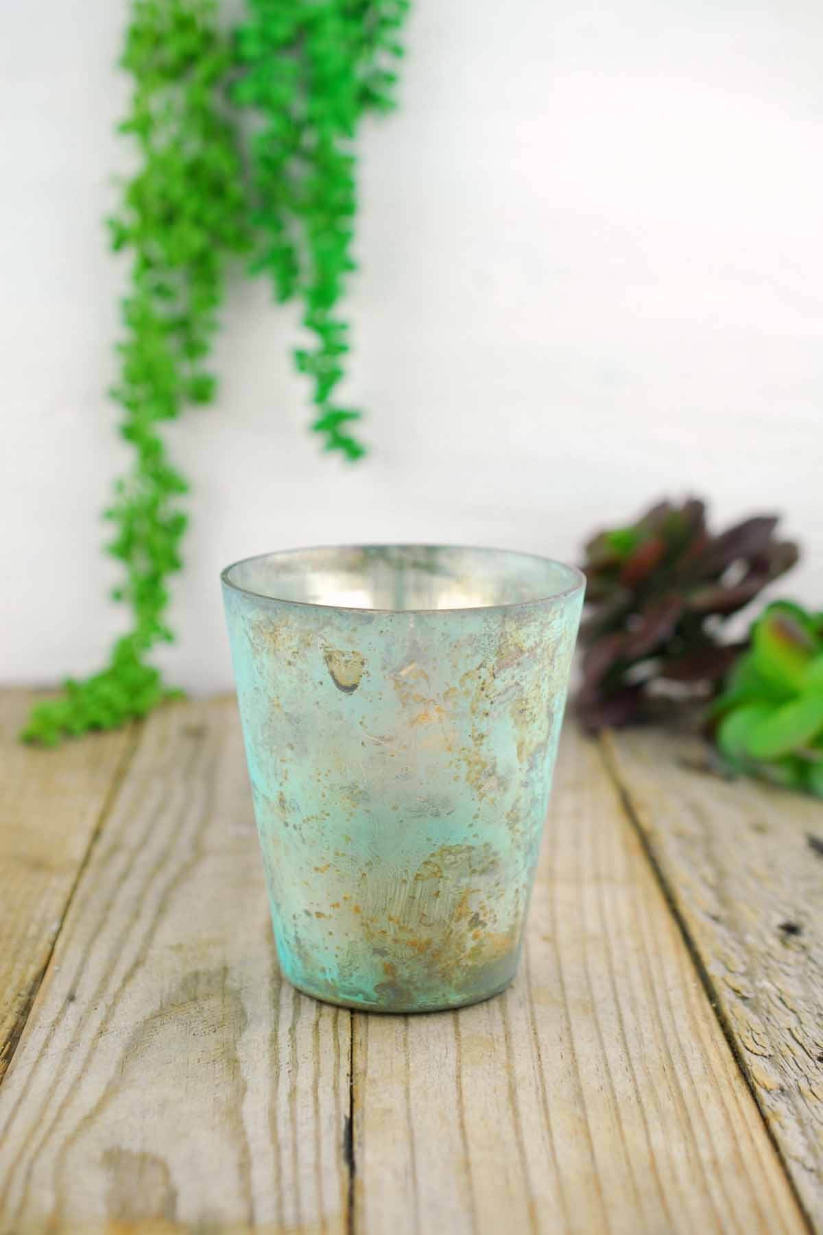 6 Sassi Votive Holder Marbled Turquoise 4 inch - Walmart.com