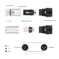 2PCS 3Pin Mic Plugs Male And Female Auditory Connectors Solder ...