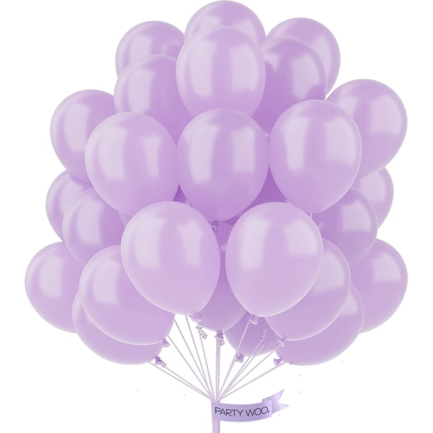 Globos PartyWoo de látex perlado 50 unidades 30 cm color morado claro ...