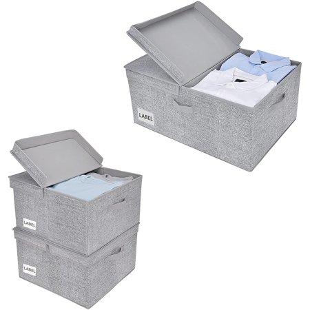 SAYS Bundle of 2-Pack Extra Large Rectangle Storage Bins with Lids & 1 ...