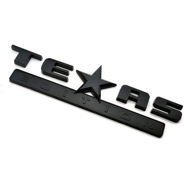 Muzzys Texas Edition GLOSS BLACKED OUT 3M Stick On Emblem Badge FITS ...