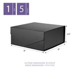 PKGSMART Gift Boxes, 5 Black Gift Boxes with Magnetic Lids for ...