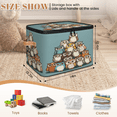 ADECORIVY Cute Owls Storage Bin with Lid Fabric Colorful Birds Foldable ...