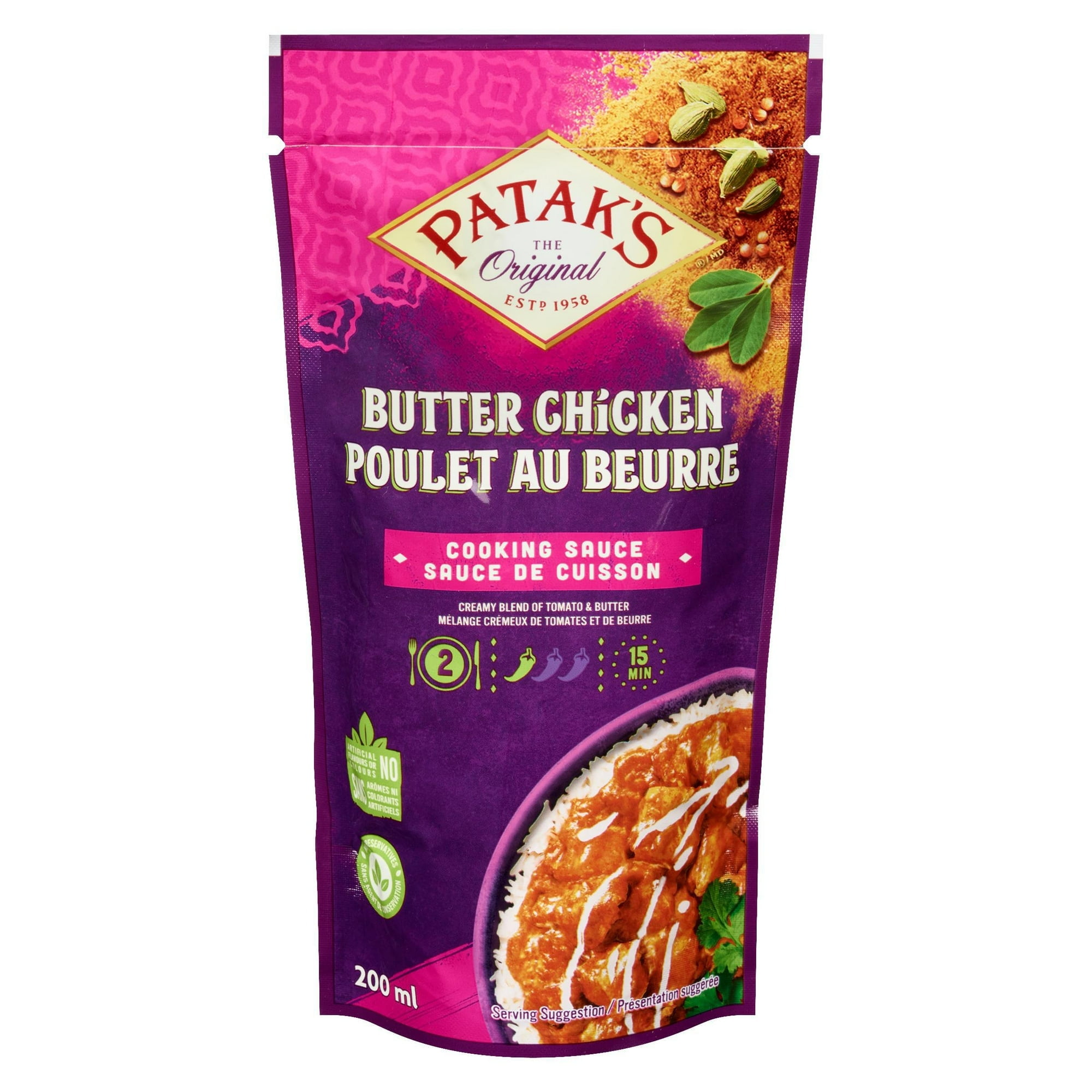 Sauce de cuisson Poulet au beurre pour deux de Pataks - Walmart.ca