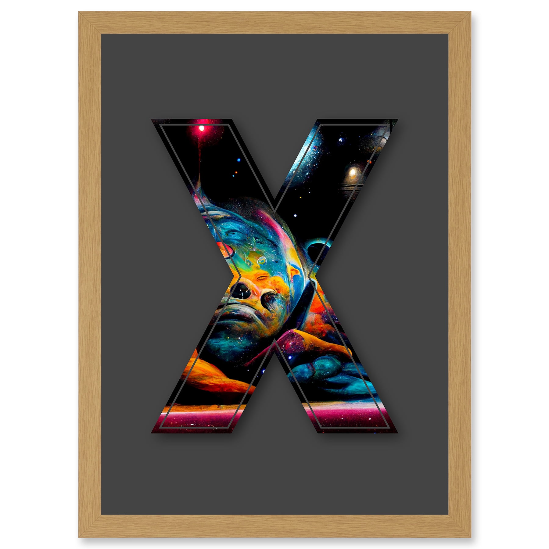 Letter X Space Cosmos Colourful Decorative Graffiti Mural Alphabet ...