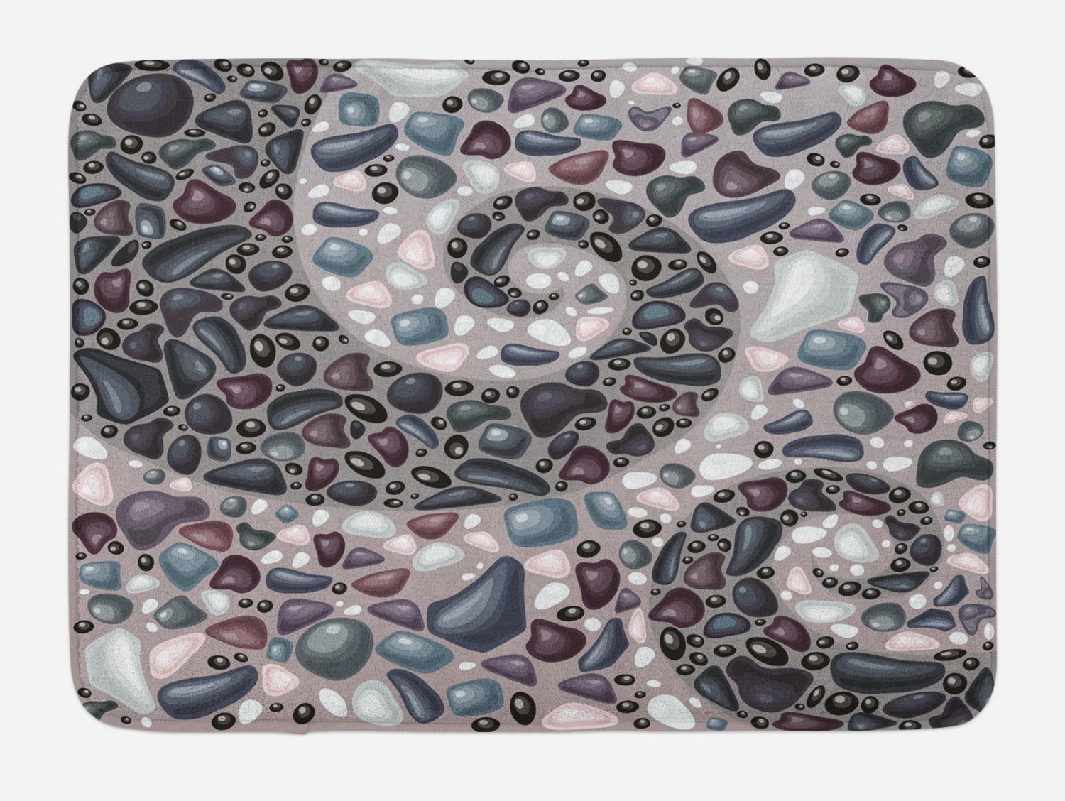 Nature Bath Mat, Garden Mountains Volcanic Stones Image of Pebbles on ...