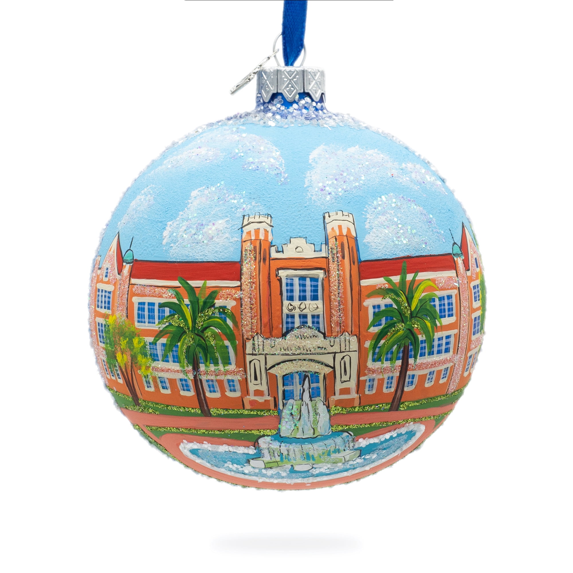 Tallahassee, Florida, USA Glass Ball Christmas Ornament 4 Inches ...