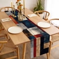 Abstract Color Blocks Dining Table Runner, Geometric Architectural Art ...