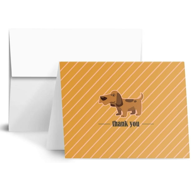 Dog Lovely Animal Thank You Note Greeting Cards with Envelopes ...