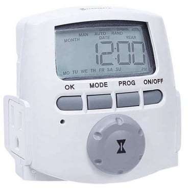 Intermatic EJ600 120 Volt Indoor Digital Astro In-Wall Timer, White ...