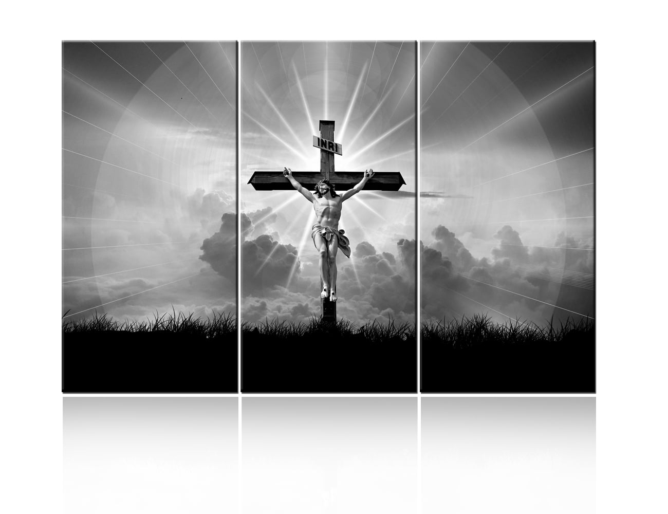 TISHIRON 3PCS Framed Canvas Wall Art Set,42"x28" Black and White Jesus ...