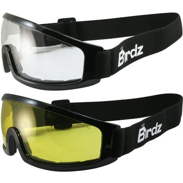 2 Pairs of Birdz Eyewear Boogie Foam Padded Motorcycle Ski Skydiving ...