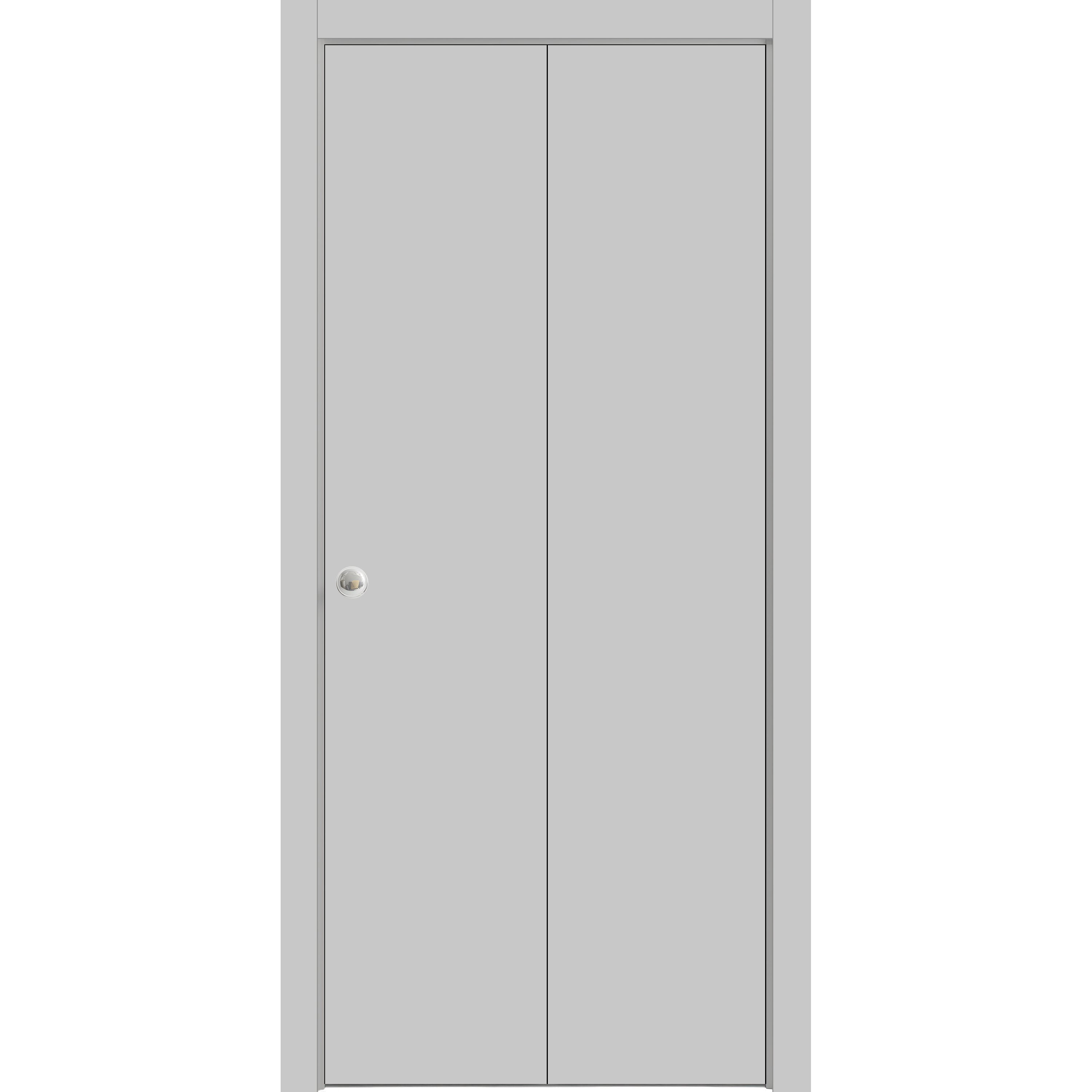 Sliding Closet Bi-fold Doors 48 x 80 inches | Planum 0010 Matte Grey ...