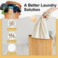 Carbon Bamboo Laundry Hamper with Lid, Corner Clothes Basket with ...