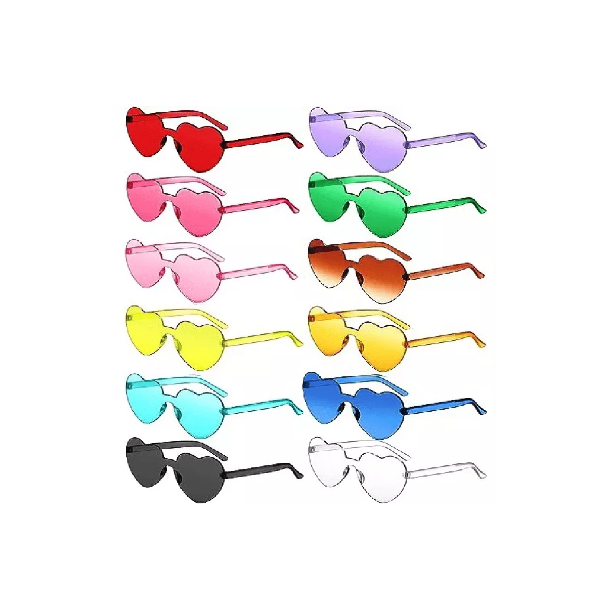 Lentes De Sol Corazón Accesorios Para Mujer 12 pcs COLORES | Bodega ...