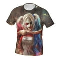Harl-ey Quinn Casual Men's T-Shirts Classic Crew T-Shirt Tops Slim Fit ...