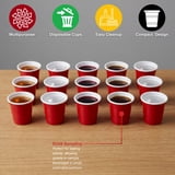 Whisc 2 oz Disposable Red Shot Glasses, 36 pack Plastic Shot Cups for ...