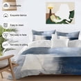 Abstract Art 4 Piece Duvet Cover Set Queen Size Blue Gray Color Block ...