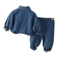 BLVB Toddler Kids Boys Girls Denim Outfits Long Sleeve Half Zipper ...
