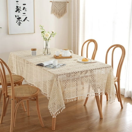 Lace Tablecloth Rectangle Handmade Crocheted Table Cover for Rectangle ...