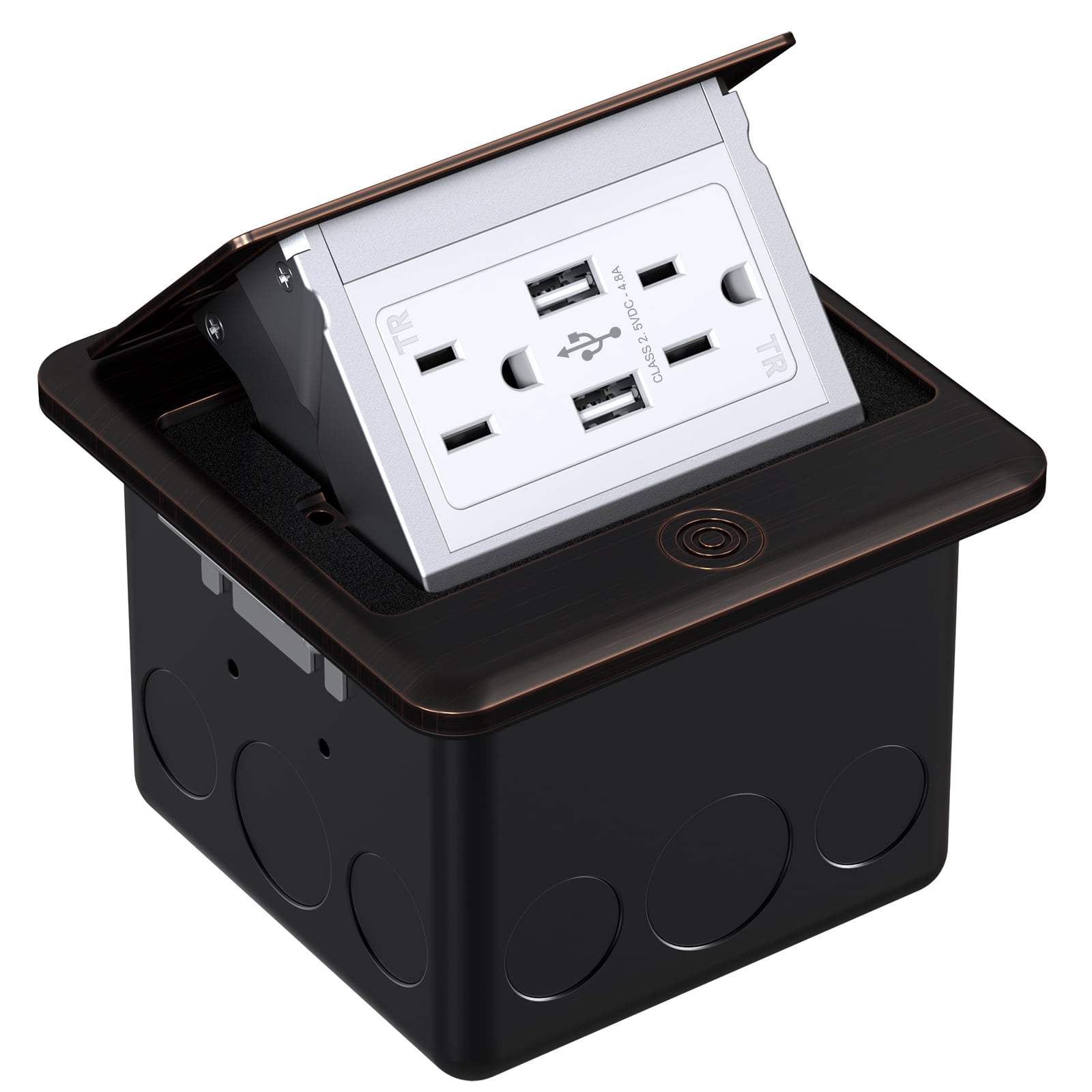 WEBANG Pop Up Floor Outlet Box with 15 Amp Tamper-Resistant USB 5V/4.8A ...