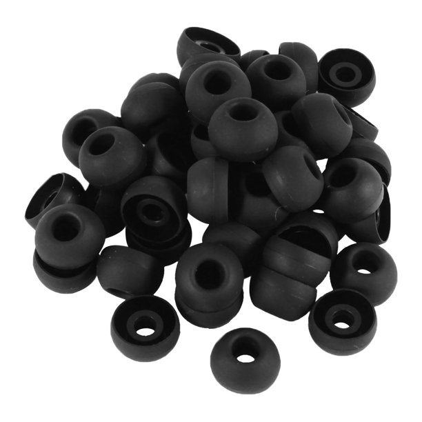 50 Pcs Black Replacement Ear Tips, Silicone 4mm Inner Hole Earbuds ...