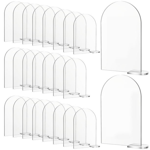 Clear Acrylic Arch Sign, 25 Packs Blank Acrylic Number Signs with Stand ...