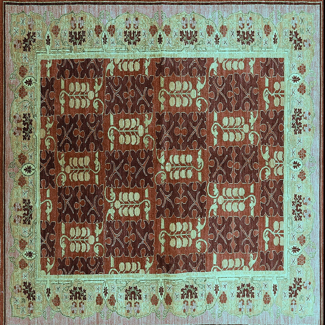 Ahgly Company Indoor Square Oriental Light Blue Traditional Area Rugs ...