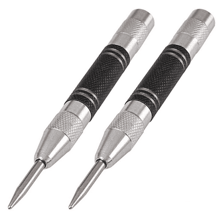 2 Pack 12.7cm Spring Loaded Auto Centering Punch, Adjustable Tension ...