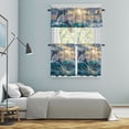 Jumping Dolphins Kitchen Curtains Set for Windows, Ocean Waves Sun Rays ...