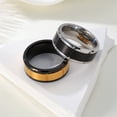 PAURO Men's Two-Tone Stainless Steel Ring Brushed Polished Beveled Edge ...