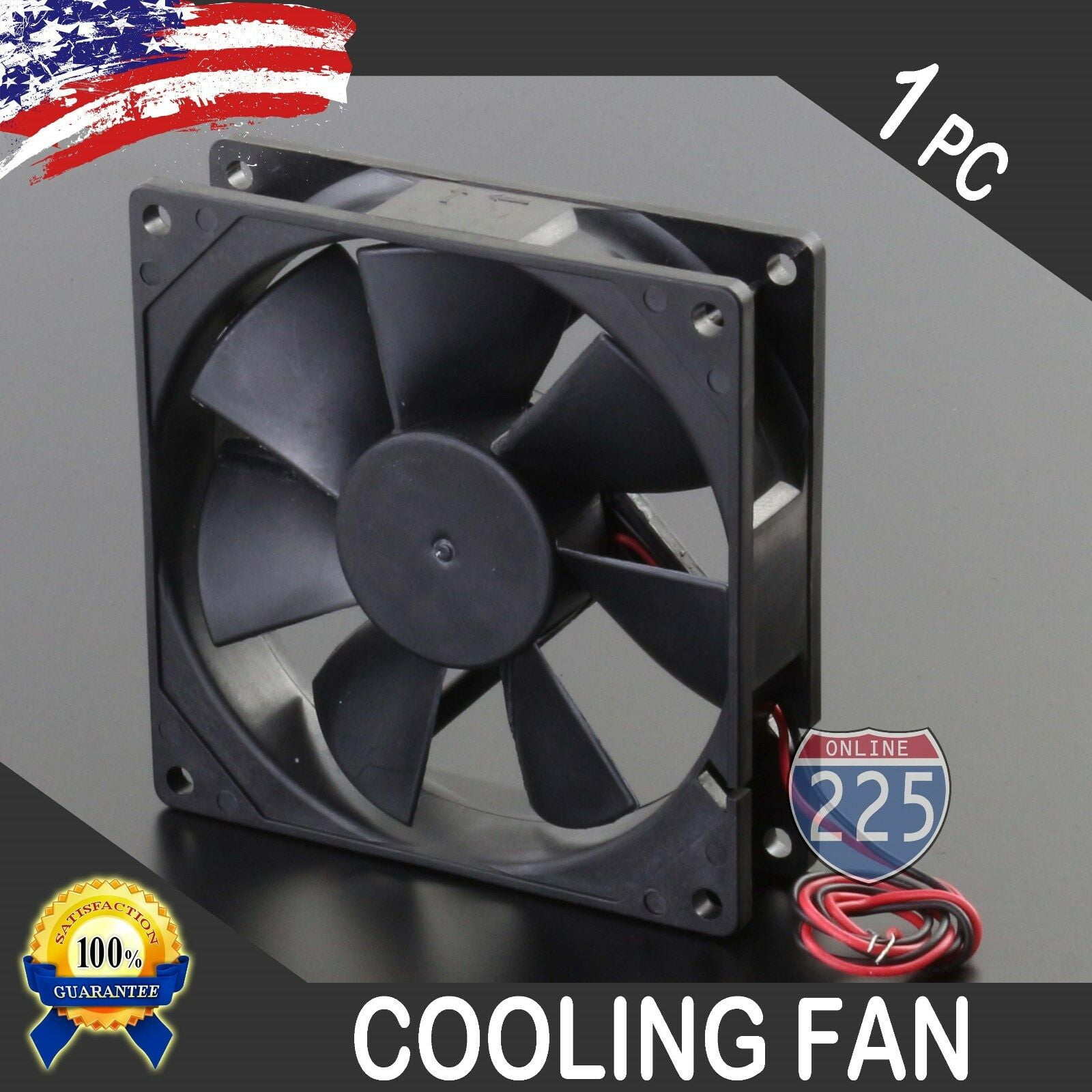 5" Square Rotary Cooling Fan with 1" Depth 12 Volt Rotary Plastic ...