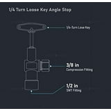 Quarter-Turn, Angle Loose Key Valve, 1/2 SWT x 3/8" OD Comp - Walmart.com